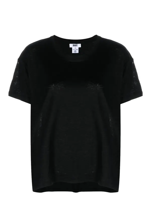 Dkny Short-sleeve Linen T-shirt - Black