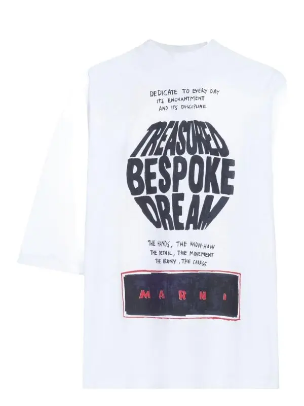 Marni Slogan-print Cotton T-shirt - White