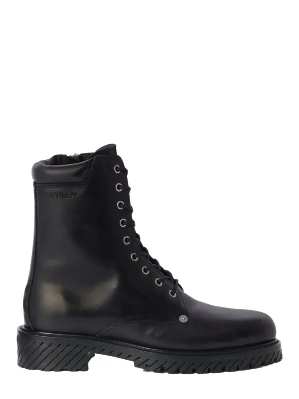Off-White Diag-sole Lace-up Combat Boots - Black
