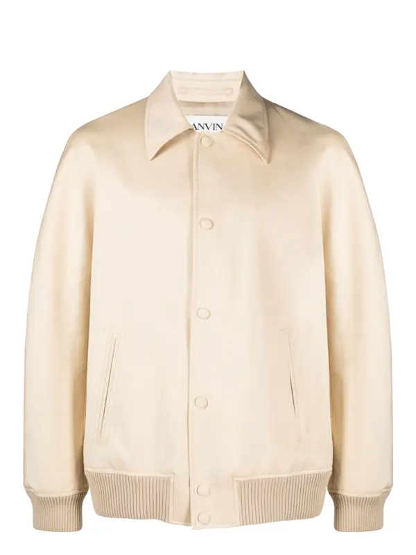 LANVIN Pointed-collar Bomber Jacket - Neutrals