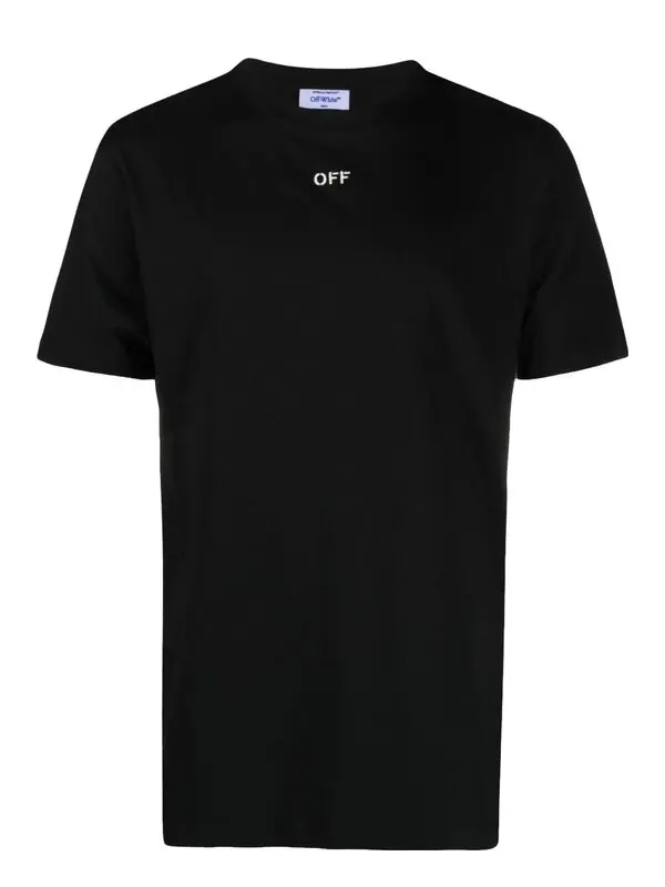 Off-White Arrows-embroidered Cotton T-shirt - Black