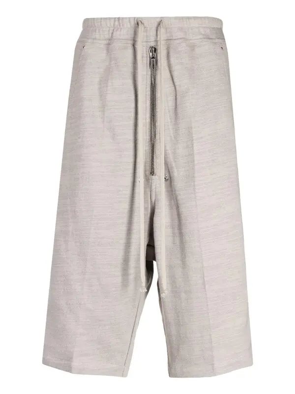Rick Owens Eyelet Detailing Drop-crotch Shorts - Grey