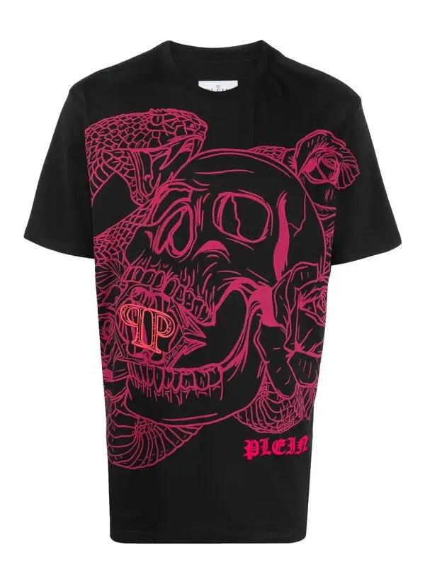 Philipp Plein Ss Snake Round-neck T-shirt - Black