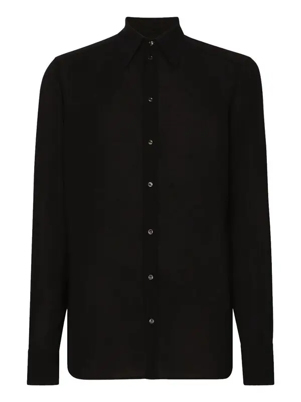 Dolce & Gabbana Straight-point Collar Shirt - Black