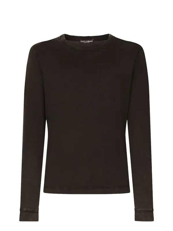 Dolce & Gabbana Crew-neck Cotton Sweatshirt - Black