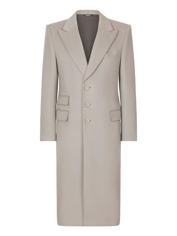 Dolce & Gabbana Single-breasted Cashmere Coat - Neutrals