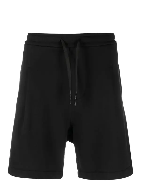 A PAPER KID Logo-patch Cotton Track Shorts - Black