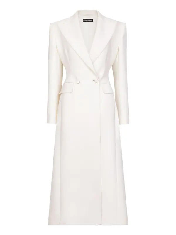 Dolce & Gabbana Double-breasted Long Coat - White