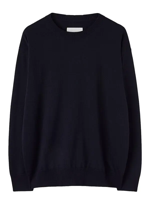 JIL SANDER Crew-neck Wool Jumper - Blue