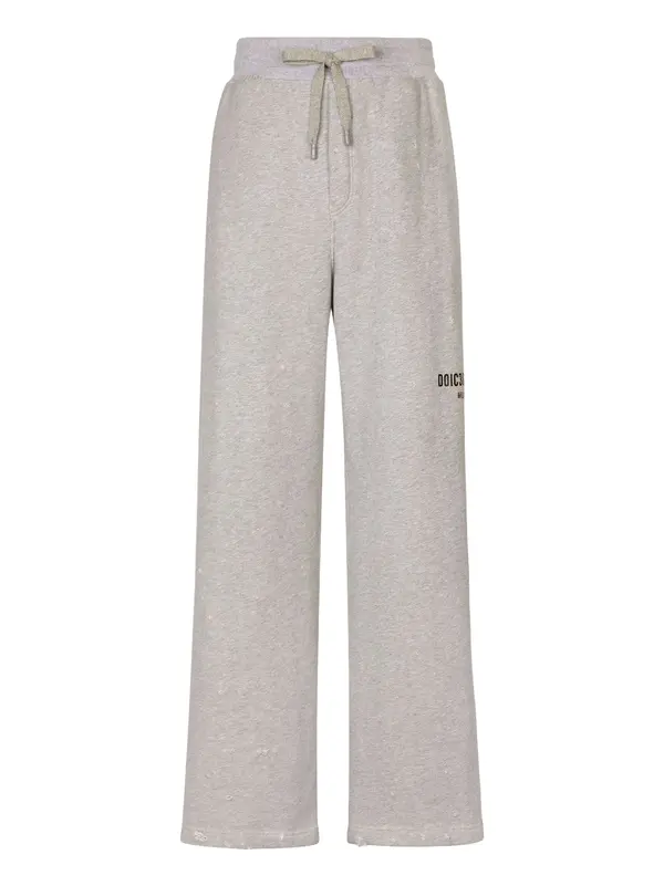 Dolce & Gabbana Logo-print Cotton Track Pants - Grey