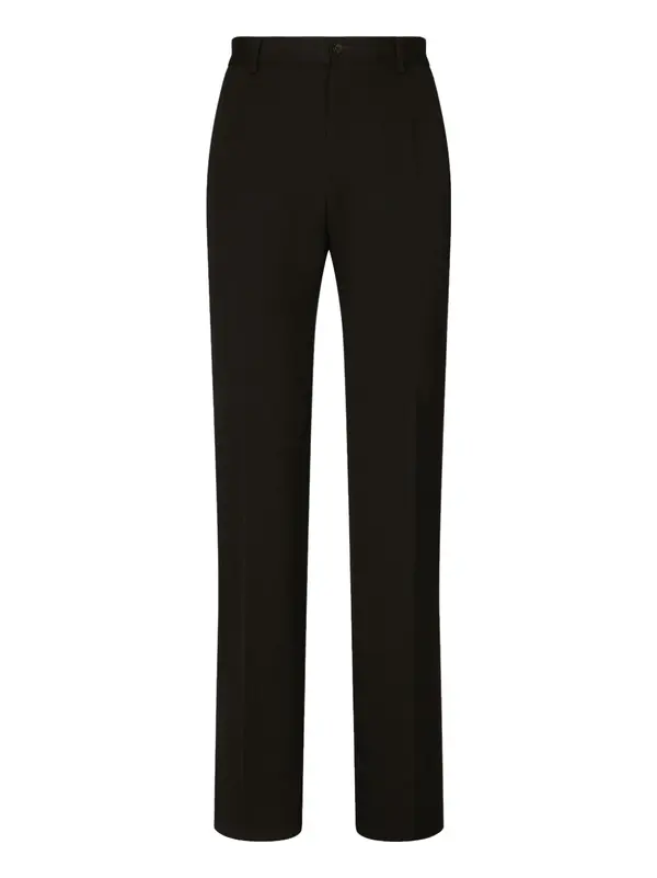 Dolce & Gabbana Pressed-crease Wool Trousers - Black