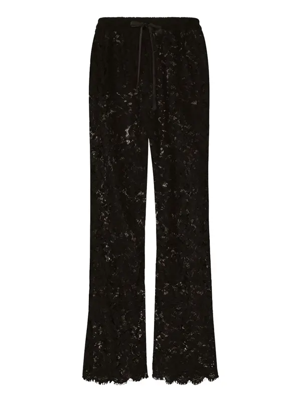 Dolce & Gabbana Lace-panel Trousers - Black