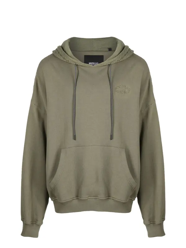 MOSTLY HEARD RARELY SEEN Logo-embroidered Panelled Hoodie - Green