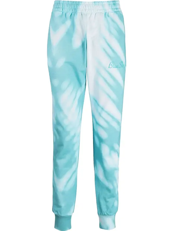 BLUE SKY INN Logo-embroidered Cotton Track Pants - Blue