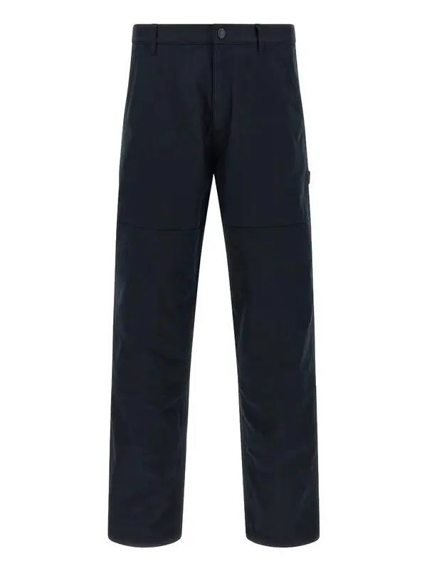 Moncler Cotton Gabardine Straight Trousers - Blue