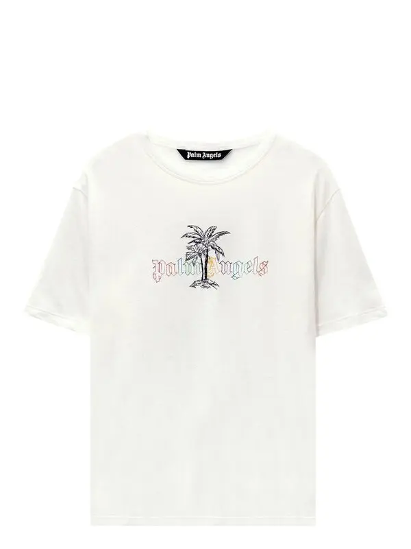 Palm Angels Linen Collar T-shirt - White
