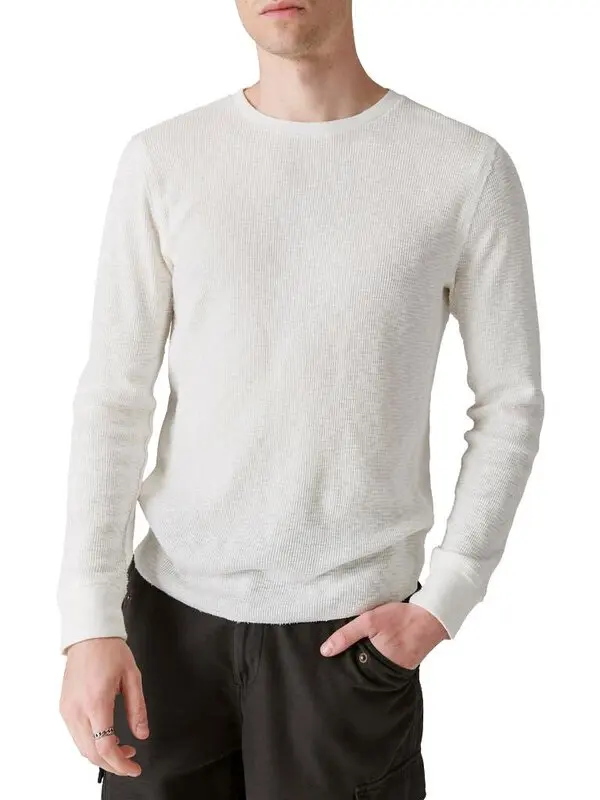 Lucky Brand Garment Dye Thermal T-shirt - Bright White