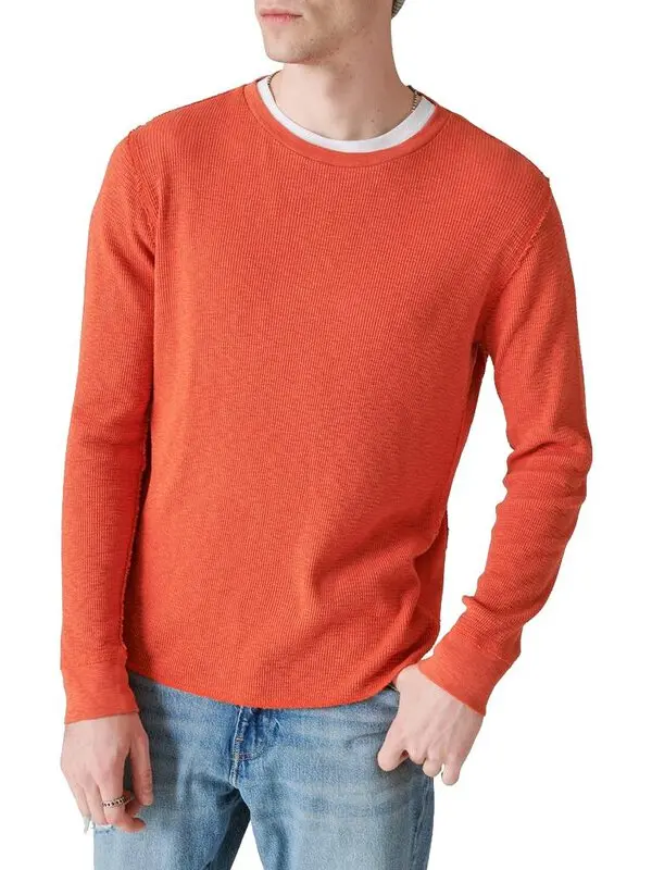 Lucky Brand Garment Dye Thermal T-shirt - Pureed Pumpkin