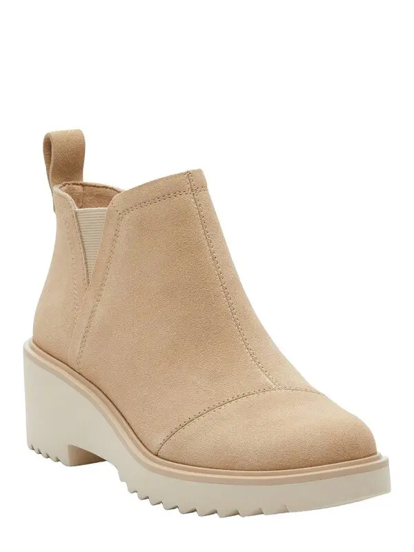 Toms Maude Faux Shearling Lined Bootie - Oatmeal Suede