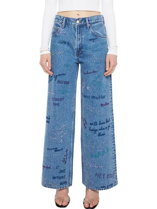 MOTHER The Mid-rise Double Dip Nerdy Flare Jeans - Alphabet Soup