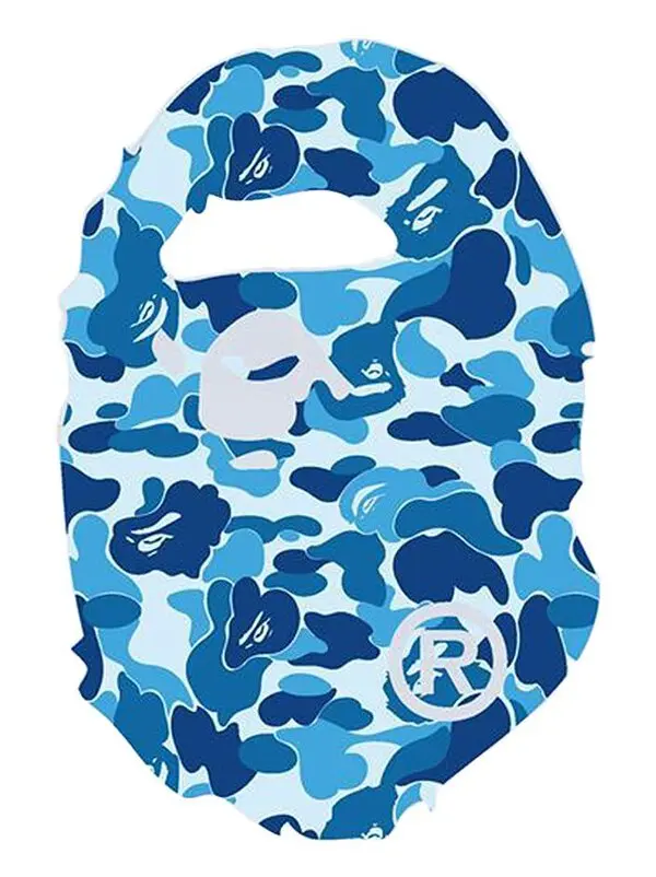 A BATHING APE Abc Camo Big Ape Head Tee /blue - White