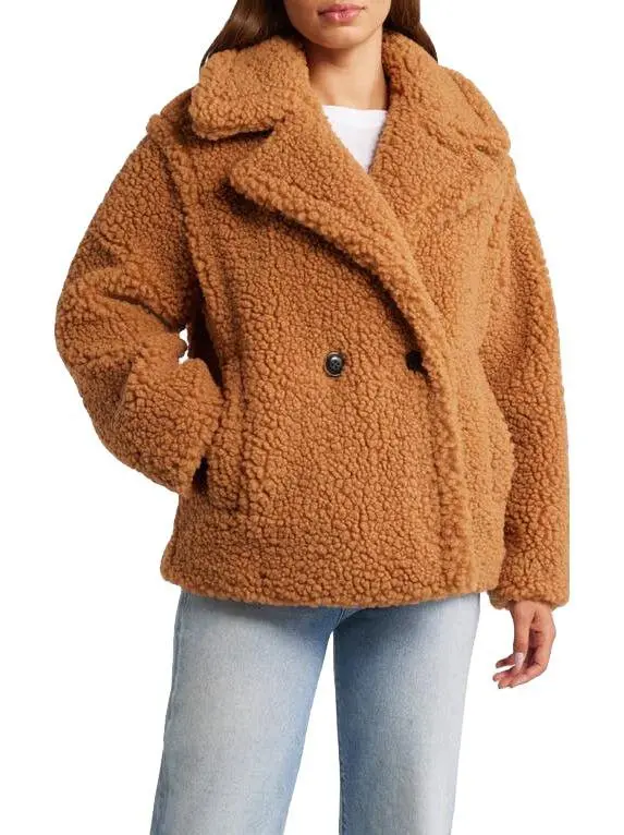 UGG Gertrude Teddy Faux Shearling Coat - Che
