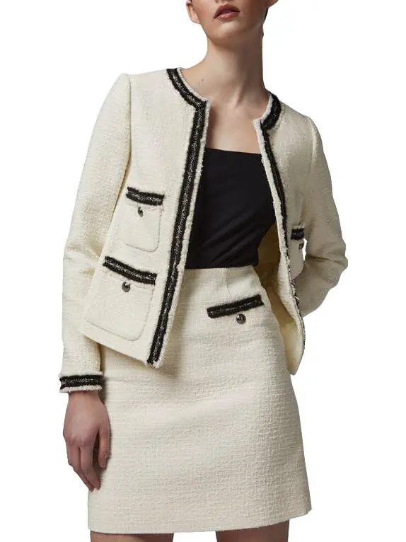 LK BENNETT Charlee Tweed Jacket - Cream