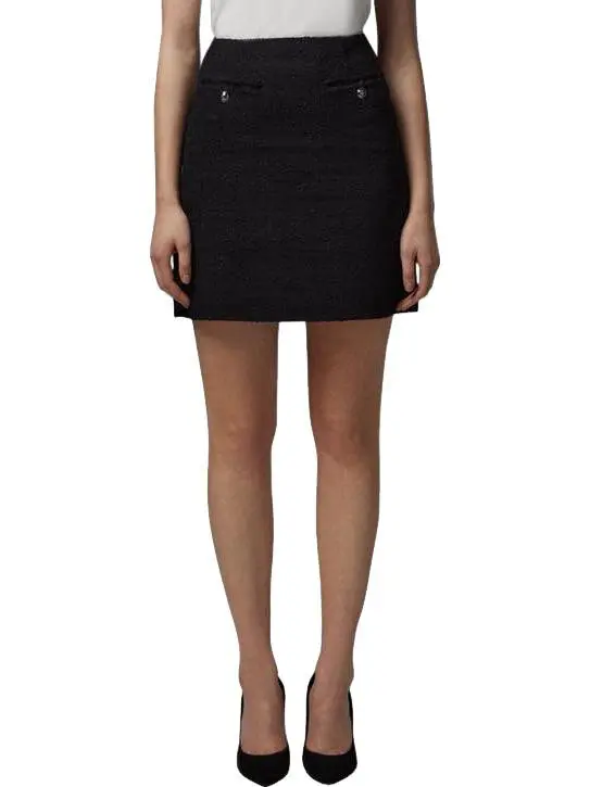 LK BENNETT Charlee Tweed Miniskirt - Black