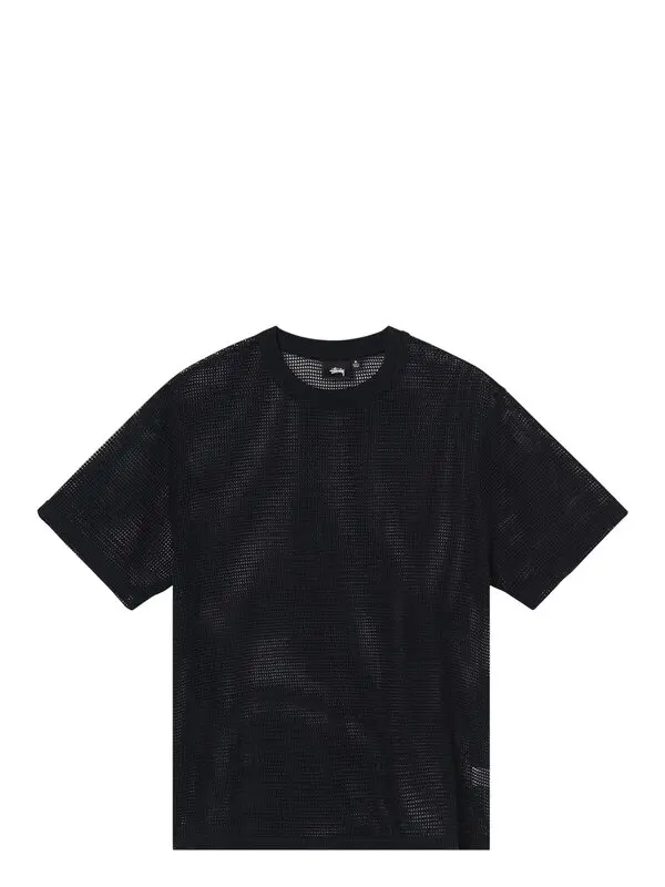 StÜssy Cotton Mesh Short-sleeve Crew - Black