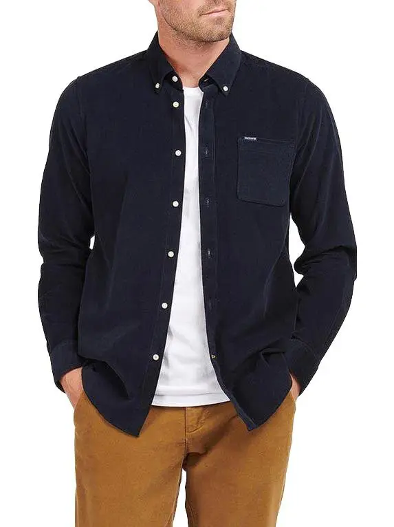 Barbour Ramsey Tailored Fit Corduroy Button-down Shirt - Navy
