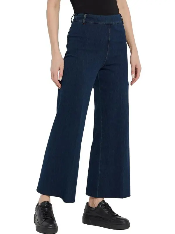 Lyssé Essentials Erin High Waist Ankle Wide Leg Denim Jeans - Indigo
