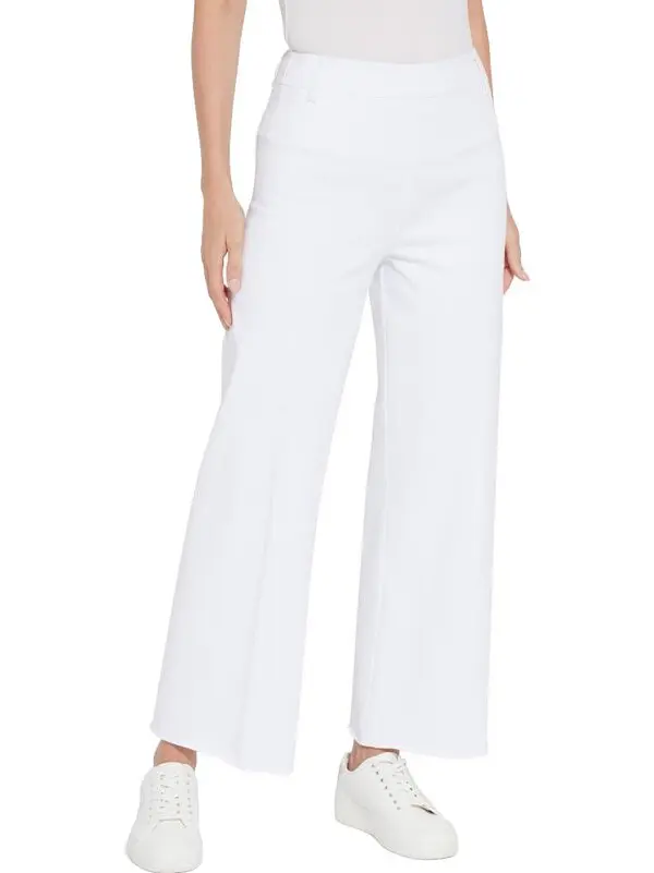 Lyssé Essentials Erin High Waist Ankle Wide Leg Denim Jeans - White