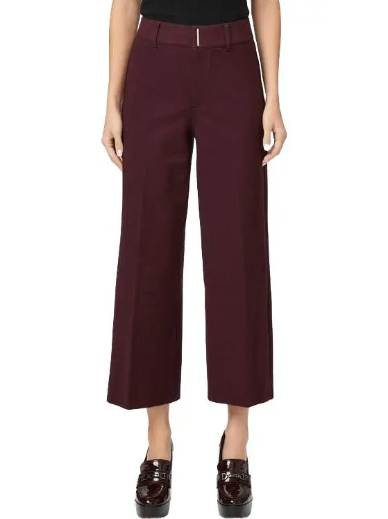 Paige Roderika Crop Wide Leg Trousers - Aubergine
