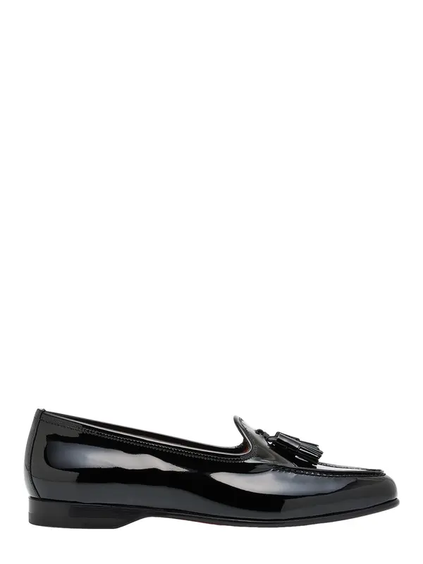 Santoni Andrea Patent Tassel Loafers - Black