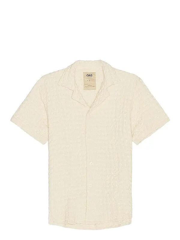 Oas Ecru Cuba Waffle Shirt In Cream - Off White