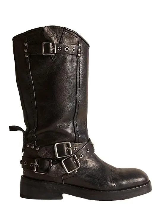 Free People We The Free Janey Engineer Boots - Black