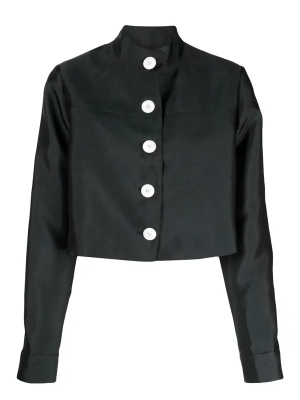 LEE MATHEWS Penny Cropped Shirt Jacket - Black
