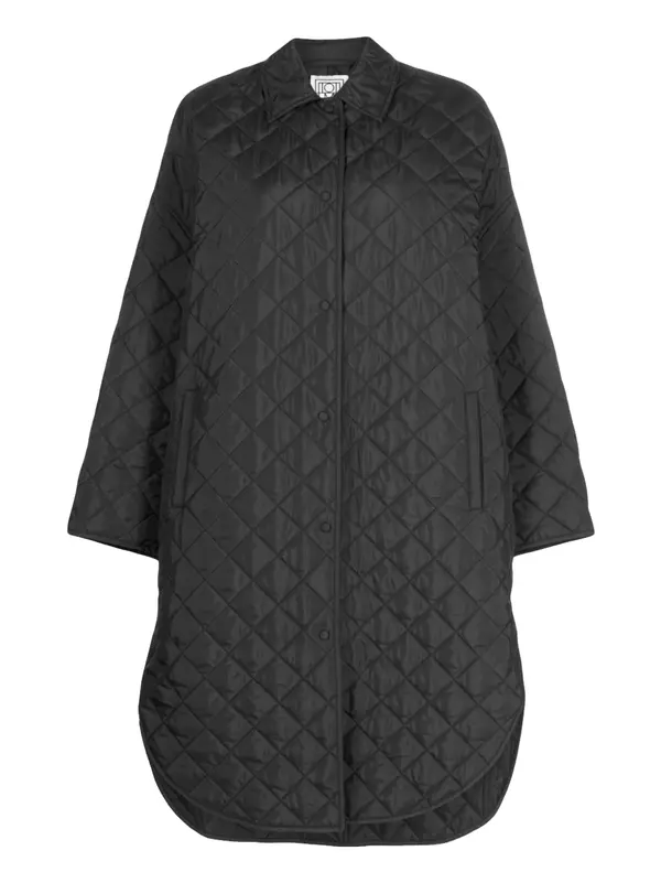 TOTEME Quilted Cocoon Coat - Black