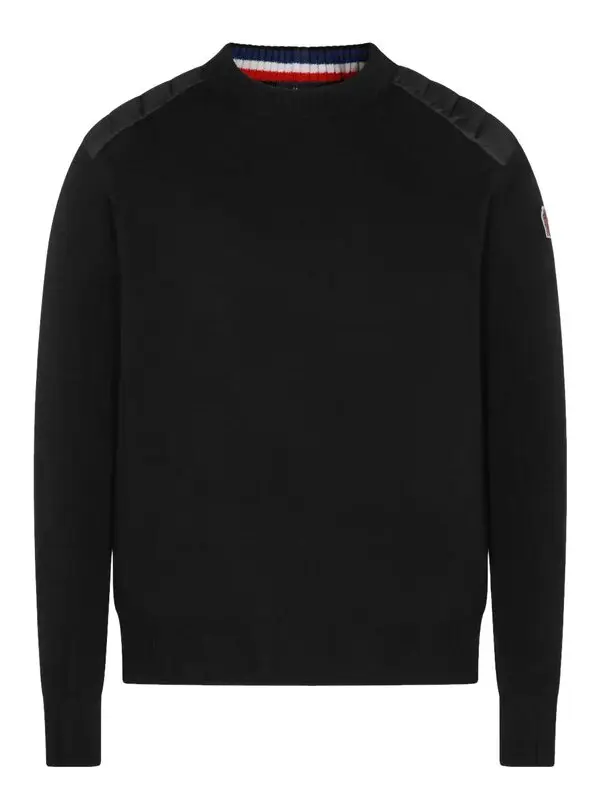 Moncler Mountain Logo-patch Wool Jumper - Black