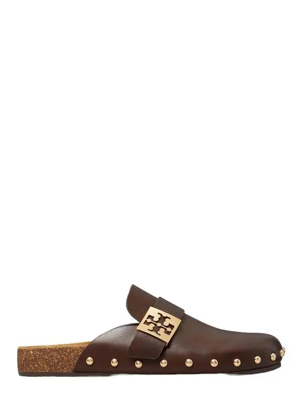 Tory Burch Mellow Suede Buckle Clogs - Deep Mocha