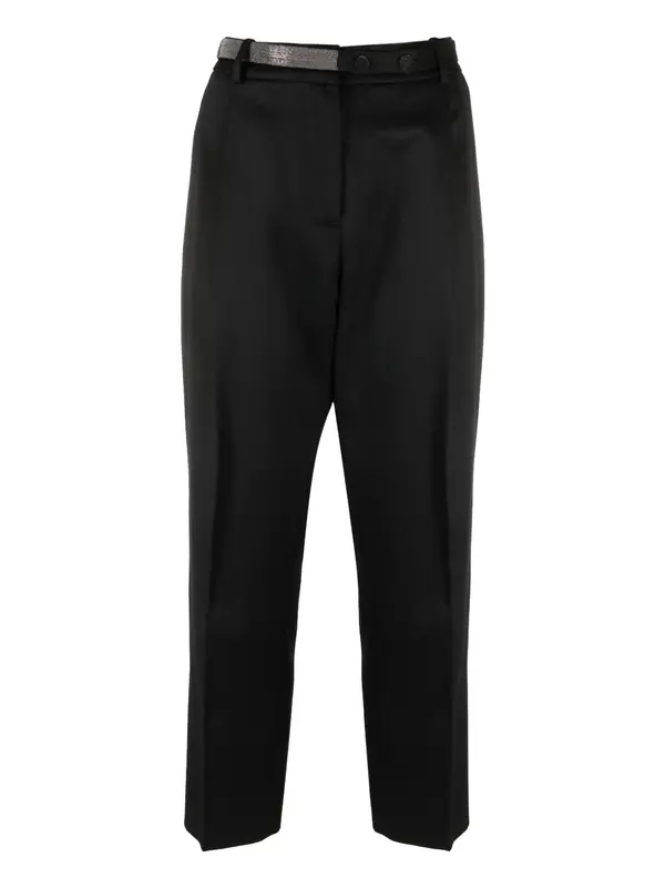 Fabiana Filippi Crystal-embellished High-waist Trousers - Black