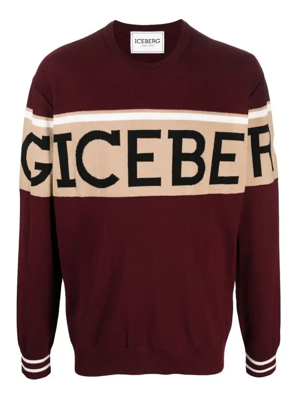 Iceberg Logo Intarsia-knit Jumper - Red