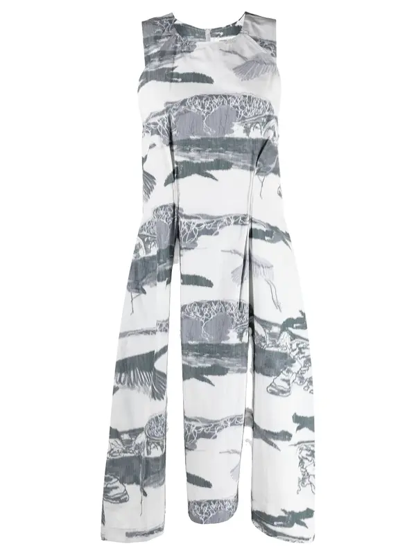 Henrik Vibskov Graphic Print Midi Dress - White