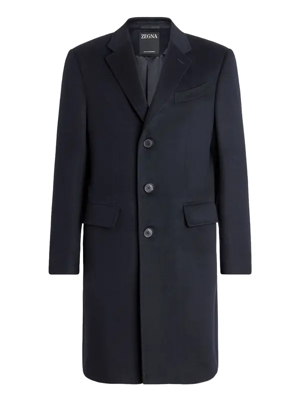 Zegna Oasi Single-breasted Cashmere Coat - Blue