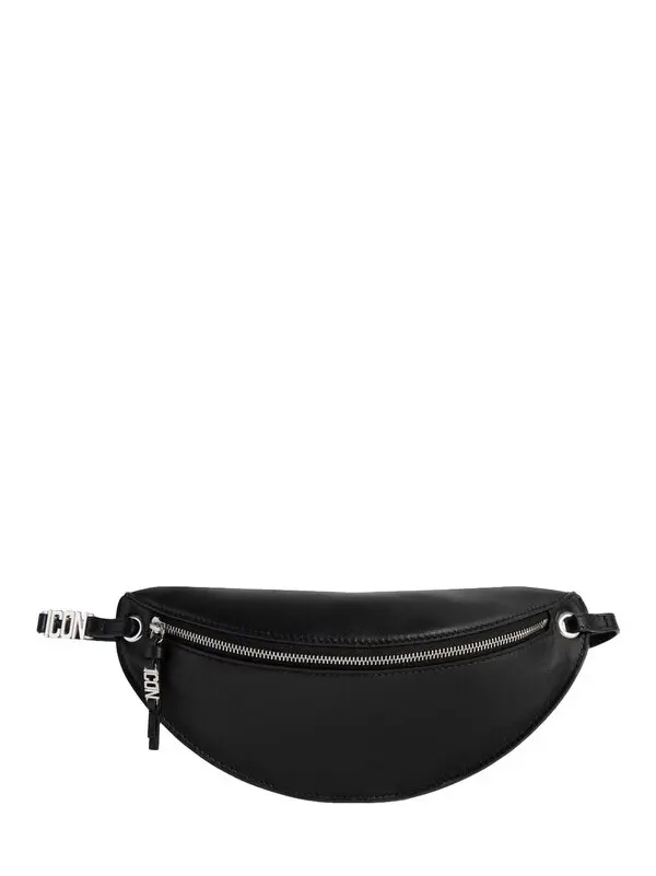 Dsquared2 Logo Plaque Leather Belt Bag - Black
