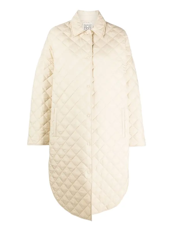 TOTEME Single-breasted Quilted Coat - Neutrals