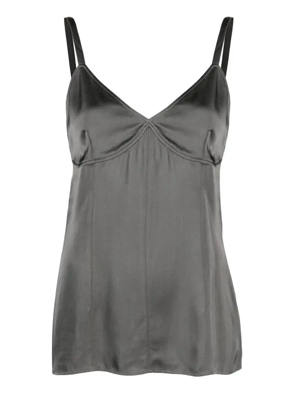 TOTEME V-neck Satin Camisole - Green