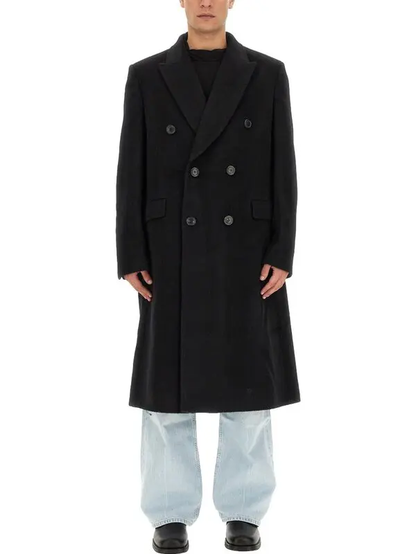 Our Legacy Double-breasted Overcoat - Black