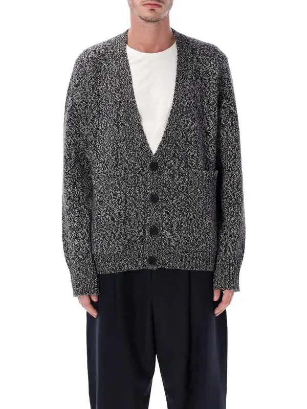 Studio Nicholson Sen Mouline Wool Cardigan - Navy Mouline