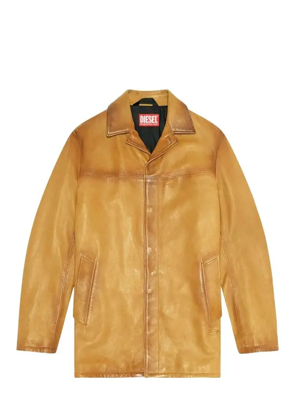 DIESEL® L-nico Leather Jacket - Neutrals